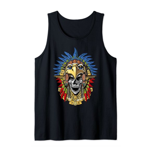 Ancient Aztec Mayan Clothing | Tops | Aztec Skull Eagle Warrior Mask ...